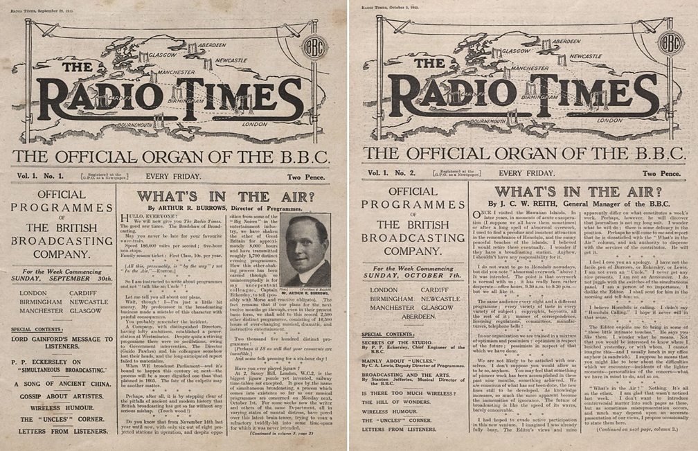 BBC Blogs - About the BBC - Earliest editions of Radio Times magazines ...